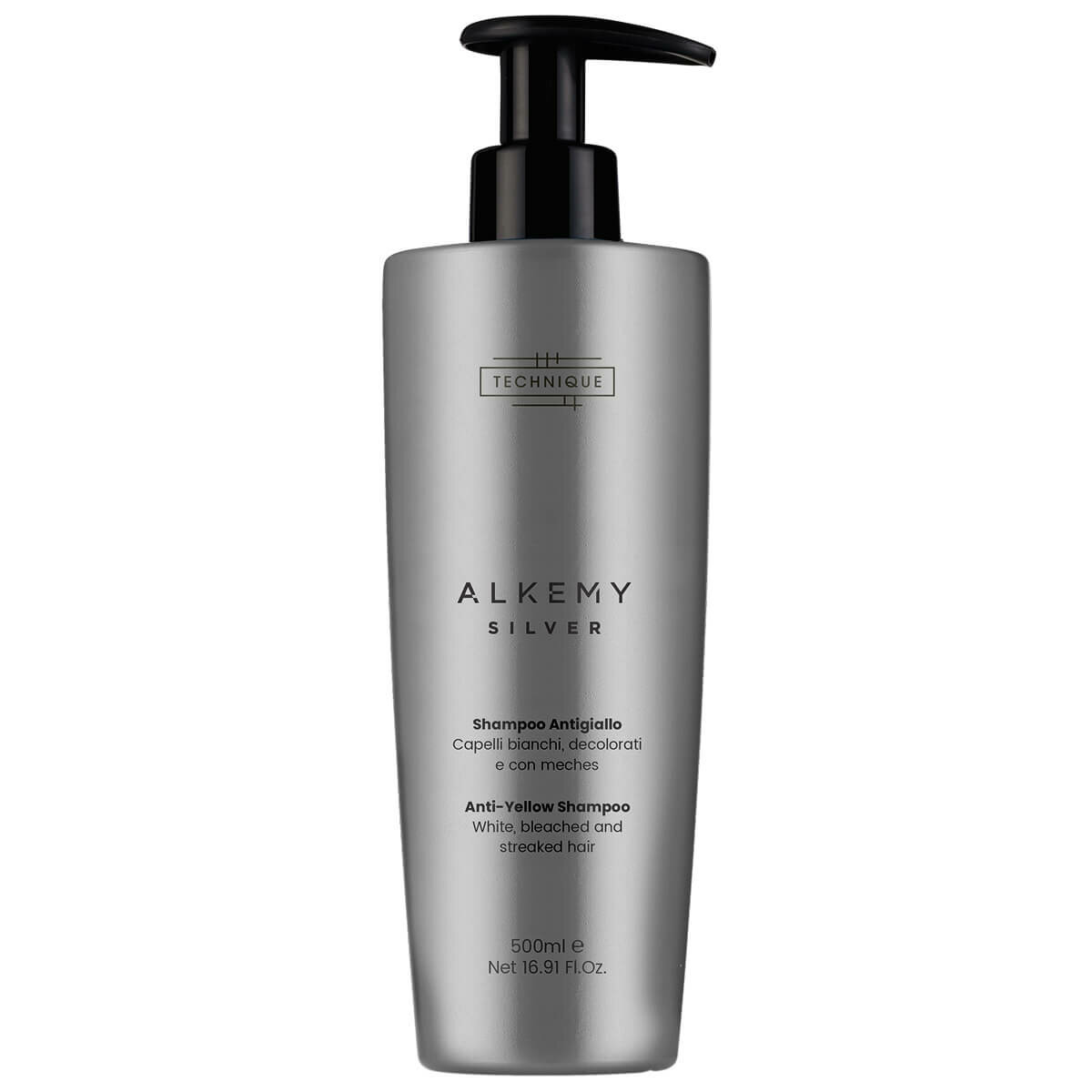 Шампунь анти-жёлтый для светлых, осветленных и седых волос Technique Alkemy Silver Anti-Yellow Shampoo, 500 мл