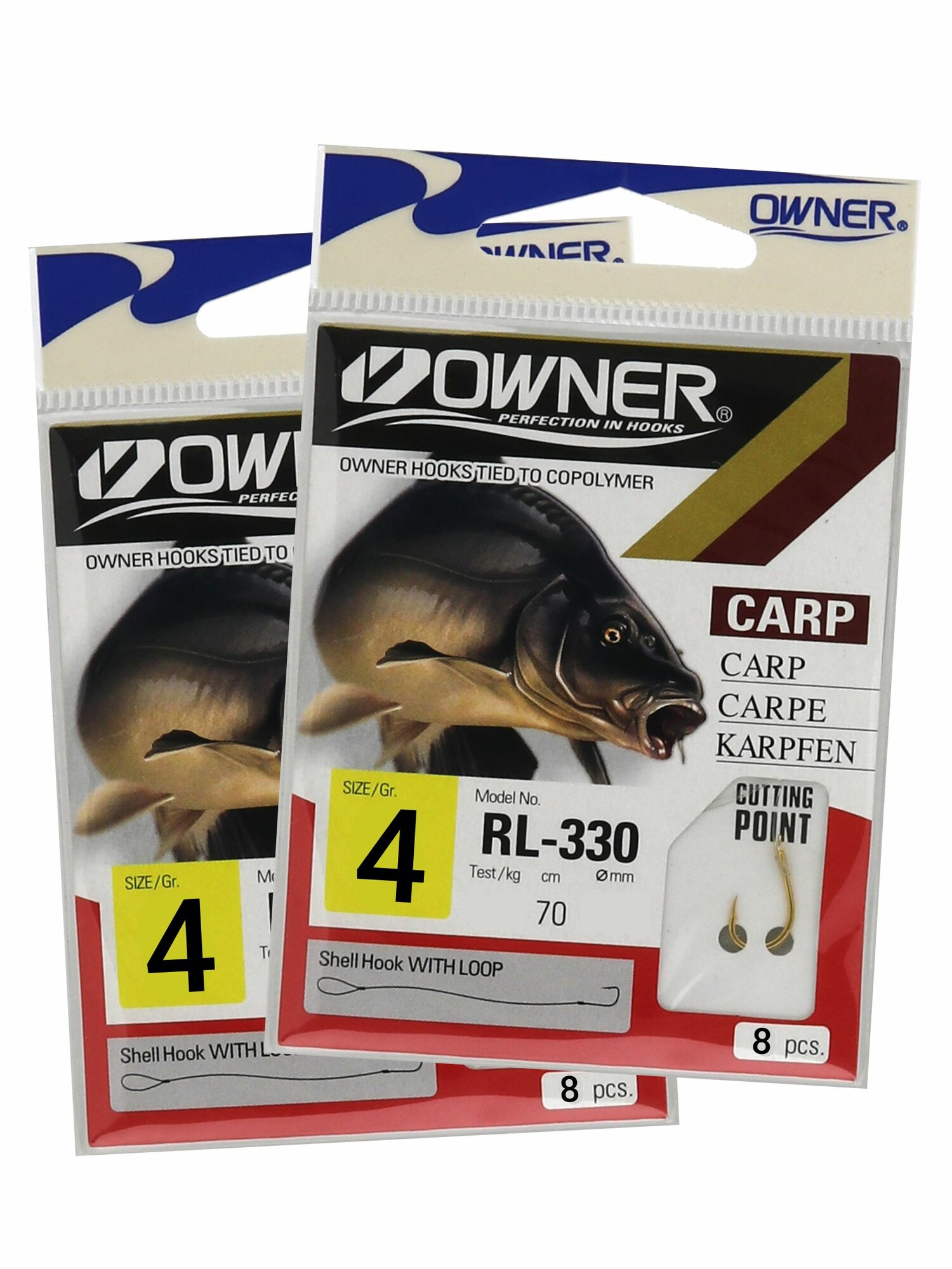 OWNER Поводок готовый RL-330 №4 8шт 53807-04_20 2 упаковки