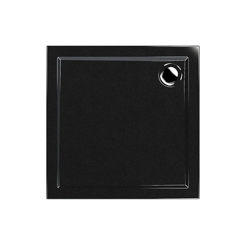 Поддон для душа Melodia della vita Eletto 19181 80x80 см, акриловый, черный, квадратный, низкий, российский