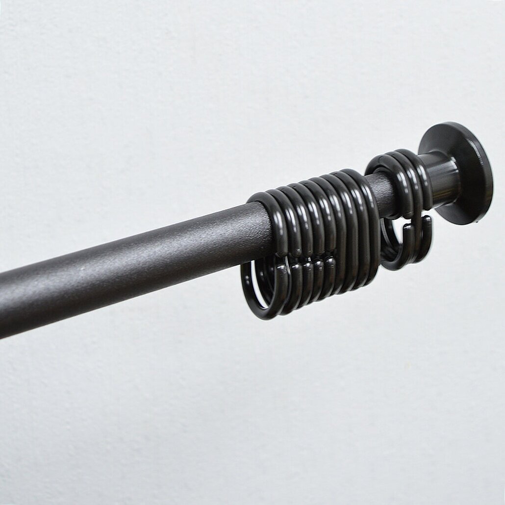 Карниз для ванной телескопический 110-220см, пластик, черный матовый, крепление без сверления