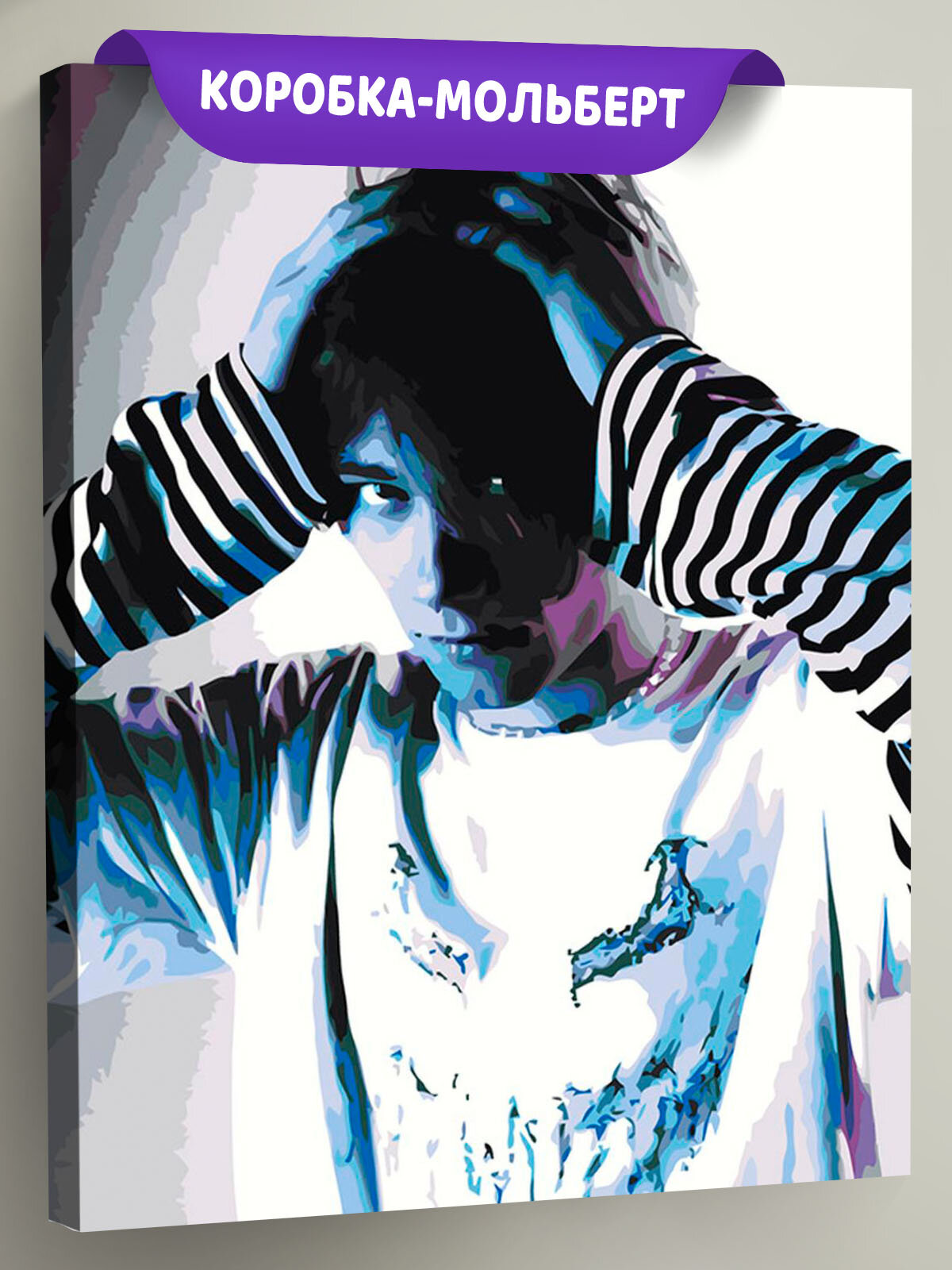 Картина по номерам на холсте с подрамником "Рэпер nkeeei нкей нкееей: Портрет" Раскраска 40x50 см, Музыканты