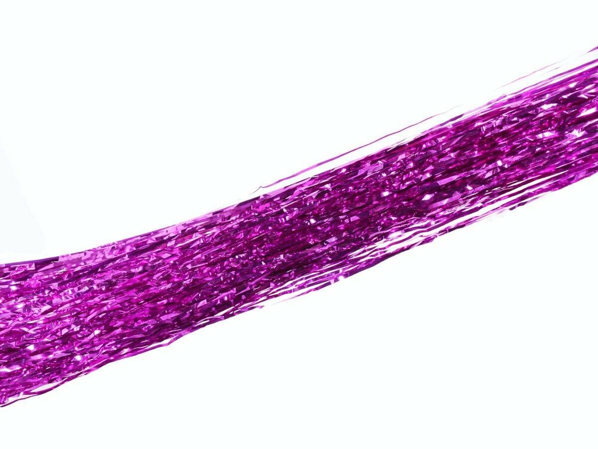 Дождь новогодний 1,5м фуксия, фольга блестящая для декора интерьера