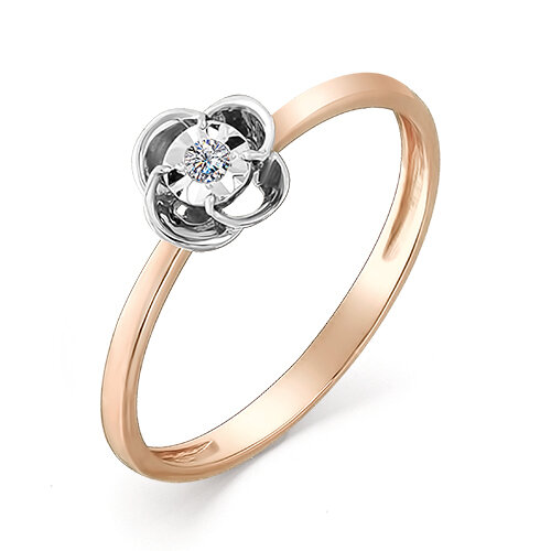 Кольцо, красное золото, 585 проба, бриллиант