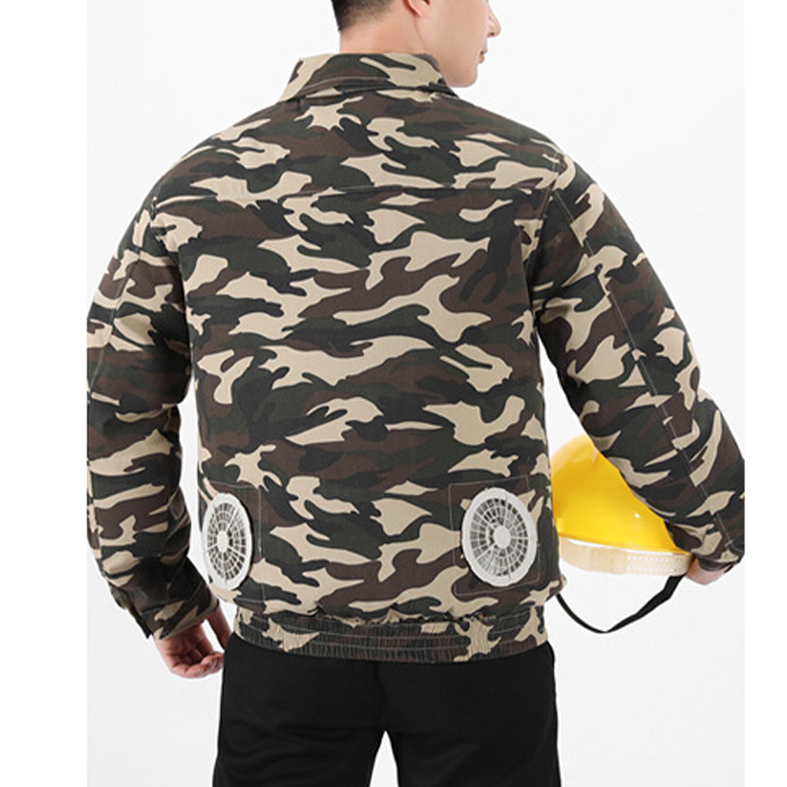 Куртка с вентилятором USB-охлаждающий вентилятор, одежда, летняя носимая куртка с вентилятором, 4 скорости ветра, кондиционер переменного тока, с вентиляторами для работы, активного отдыха, рыбалки, походов, камуфляж 2XL