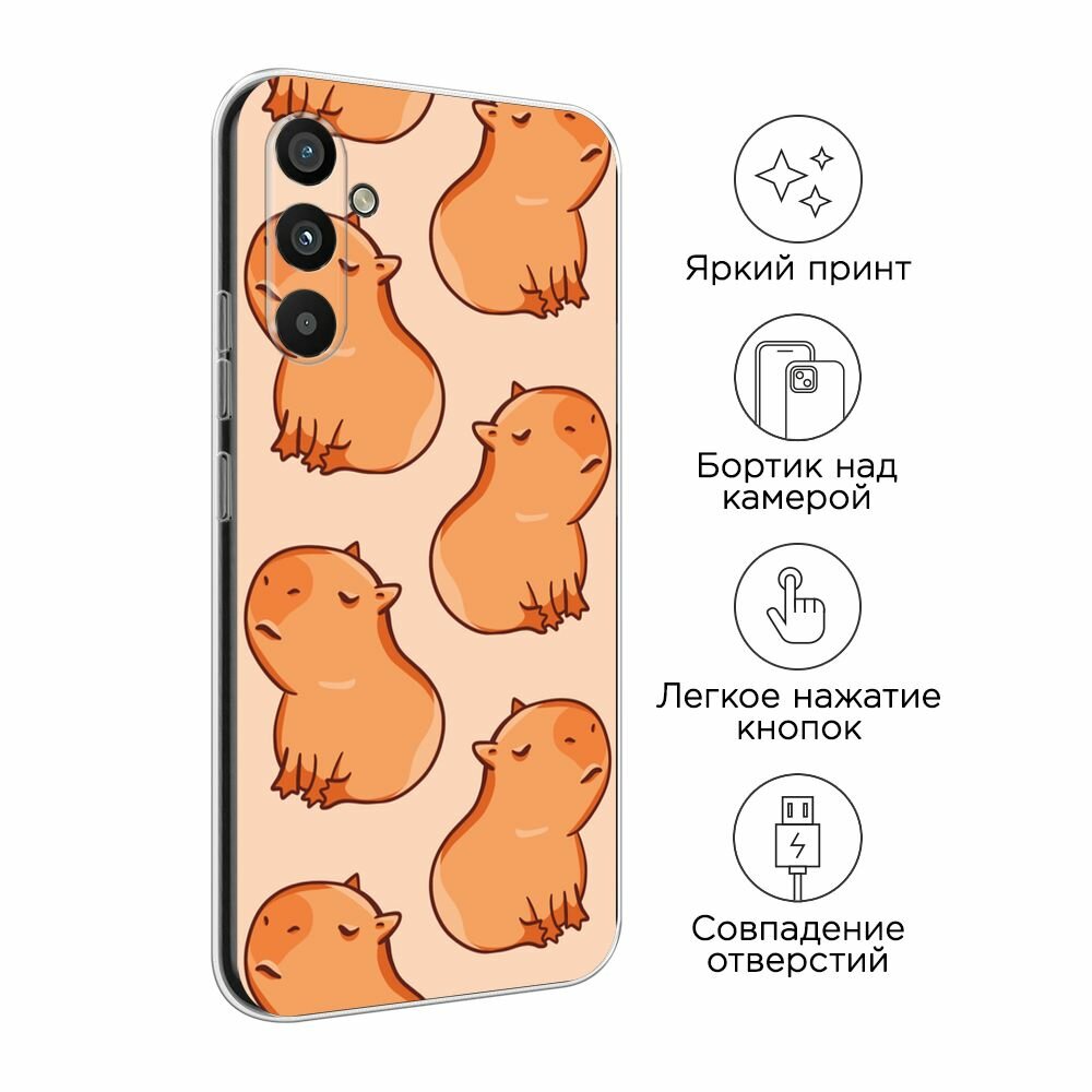 Чехол на Samsung Galaxy A34 / Самсунг A34 с принтом "Спокойные капибары" — фото 1