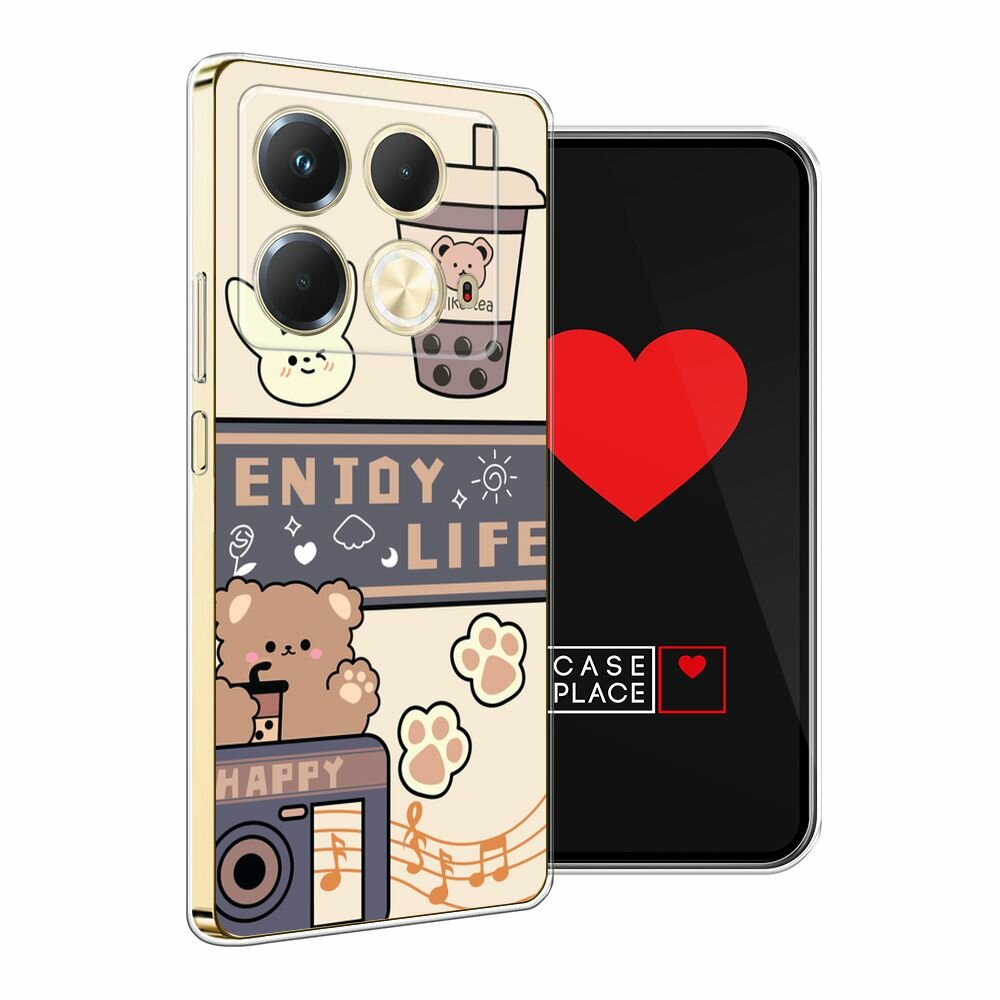 Чехол на Infinix Note 40 / Инфиникс Нот 40 с принтом "Enjoy life 1" — фото 1