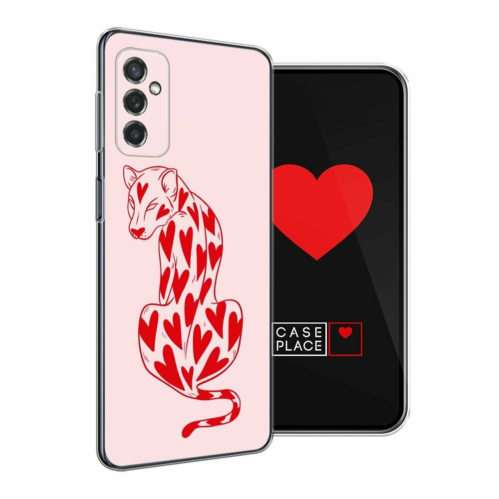 Чехол на Samsung Galaxy M52 / Самсунг Галакси M52 с принтом "Heart panther 1 - 14 февраля" — фото 1