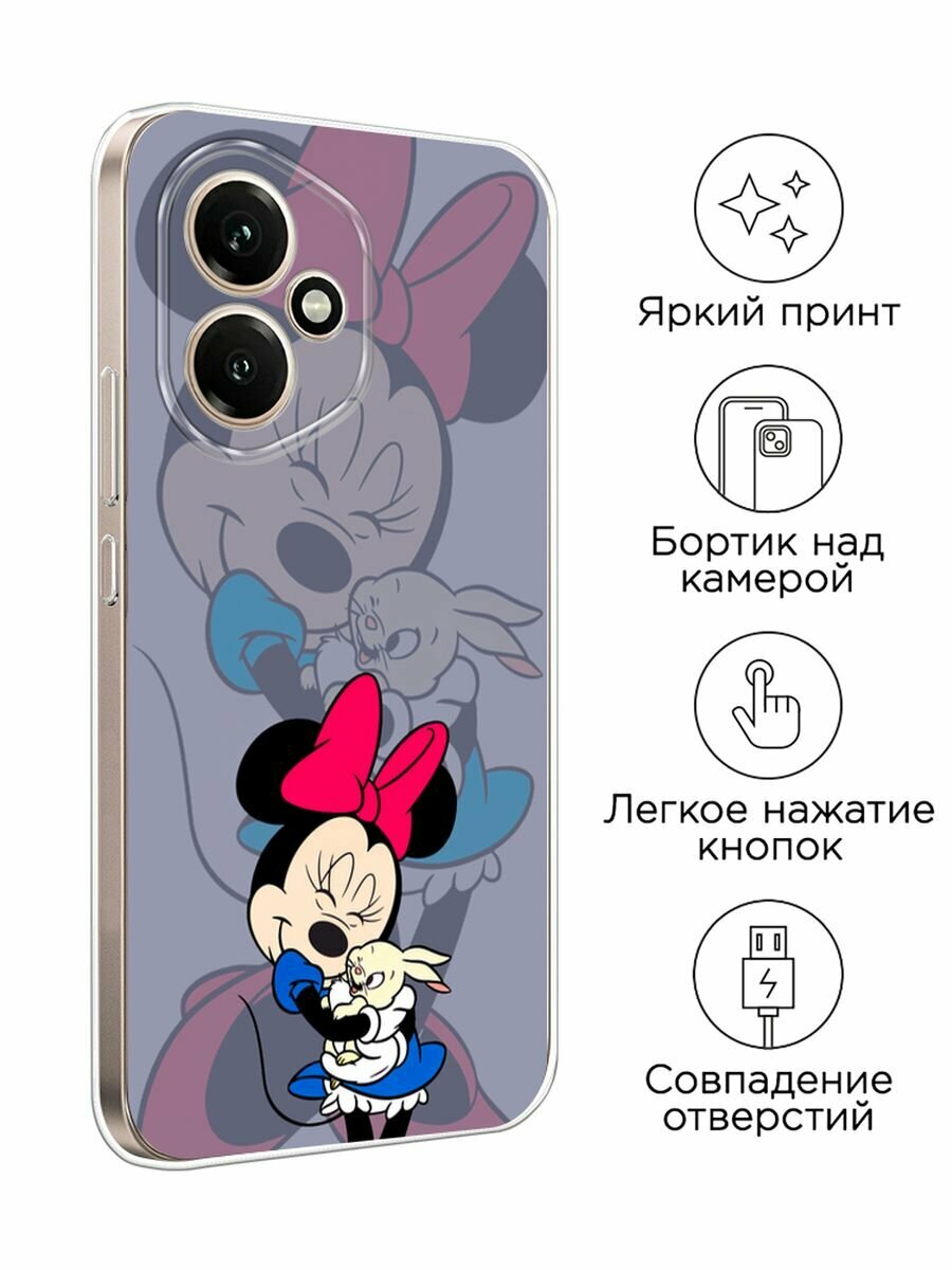 Силиконовый чехол на Honor 400 / Хонор 400 с принтом "Минни с кроликом" — фото 1