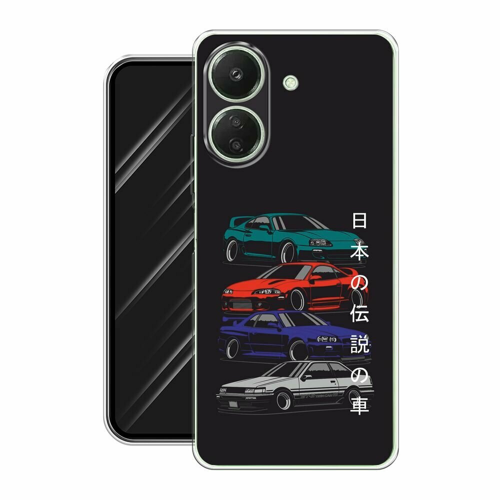 Чехол на Xiaomi Redmi 13C/Poco C65 / Сяоми Редми 13C/Поко С65 с принтом "JDM Legend cars" — фото 1