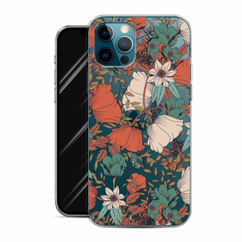 Чехол на Apple iPhone 12/12 Pro / Айфон 12/12 Про с принтом Несобранный букет, прозрачный — фото 1