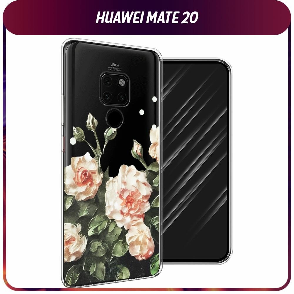 Чехол на Huawei Mate 20 / Хуавей Мате 20 с принтом "Цветочная картина 2", прозрачный