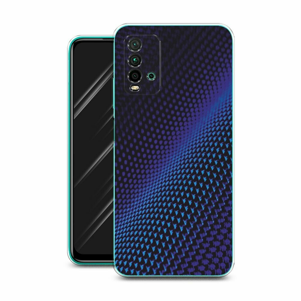 Чехол на Xiaomi Redmi 9T / Сяоми Редми 9Т с принтом "Синий карбон" — фото 1