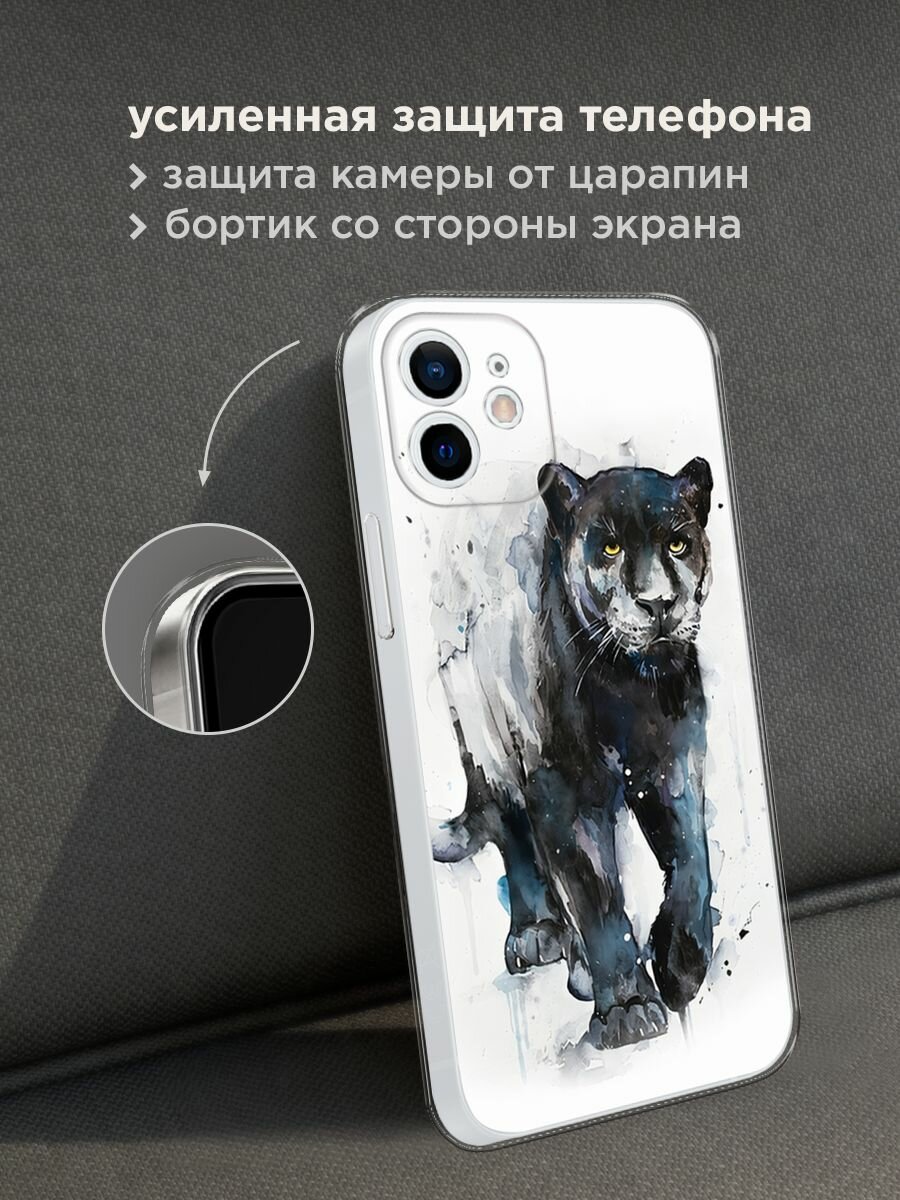 Чехол на Apple iPhone 12 mini / Айфон 12 Мини с принтом "Пантера арт 3" — фото 1
