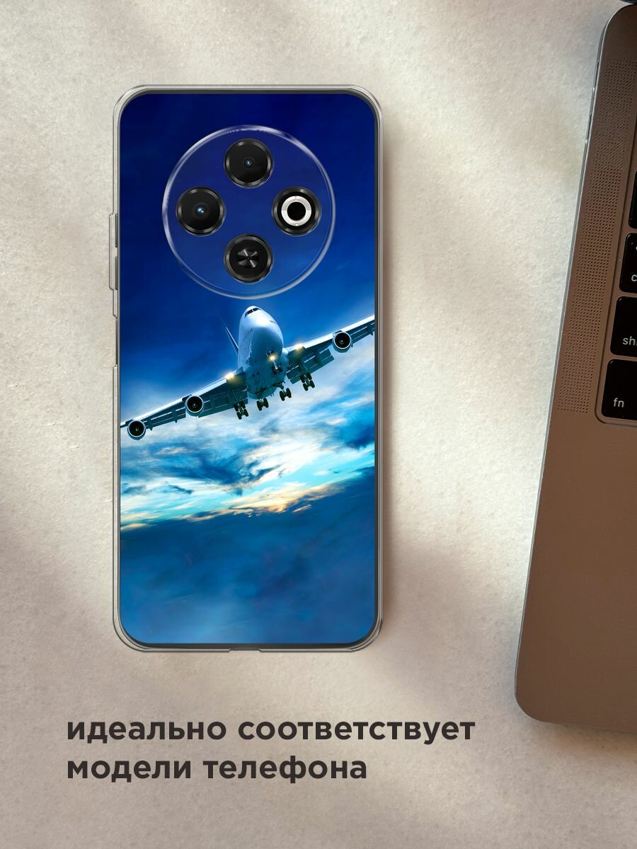 Чехол на Tecno Spark 30C / Текно Спарк 30C с принтом "Самолет в небе" — фото 1