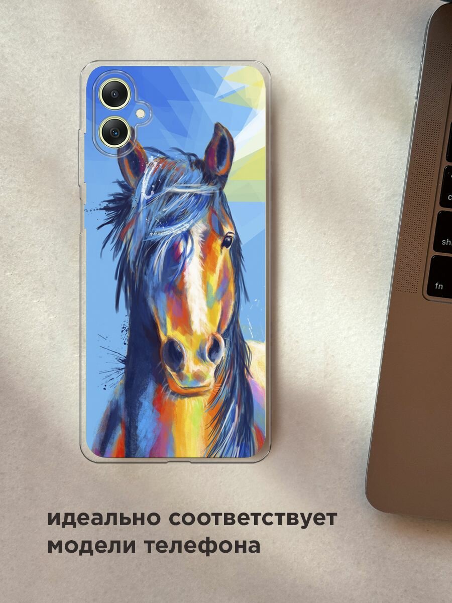 Чехол на Samsung Galaxy A06 / Самсунг Галакси А06 с принтом "Лошадь арт 3" — фото 1