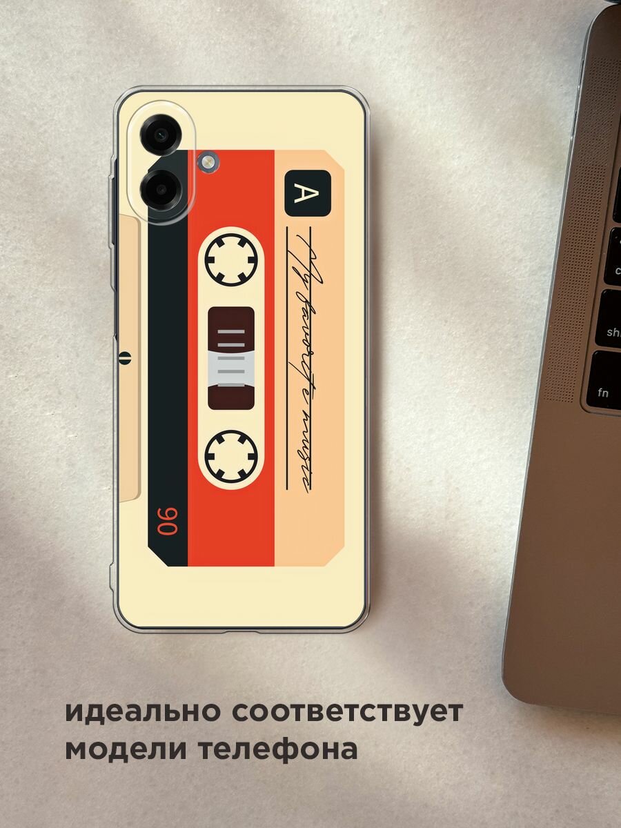 Чехол на Samsung Galaxy A07 / Самсунг А07 с принтом "Бежевая кассета" — фото 1