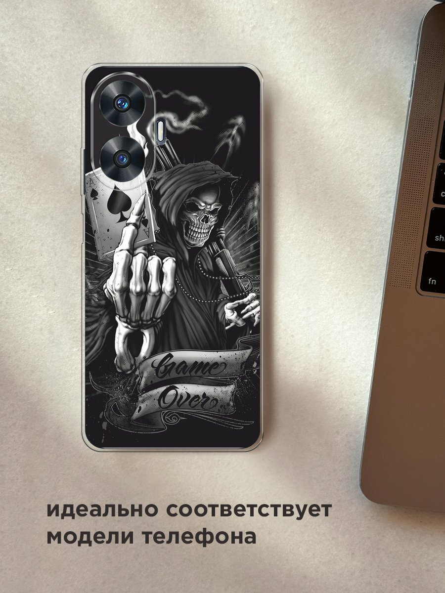 Силиконовый чехол на Realme C55 / Реалми C55 с принтом "Игра закончена" — фото 1
