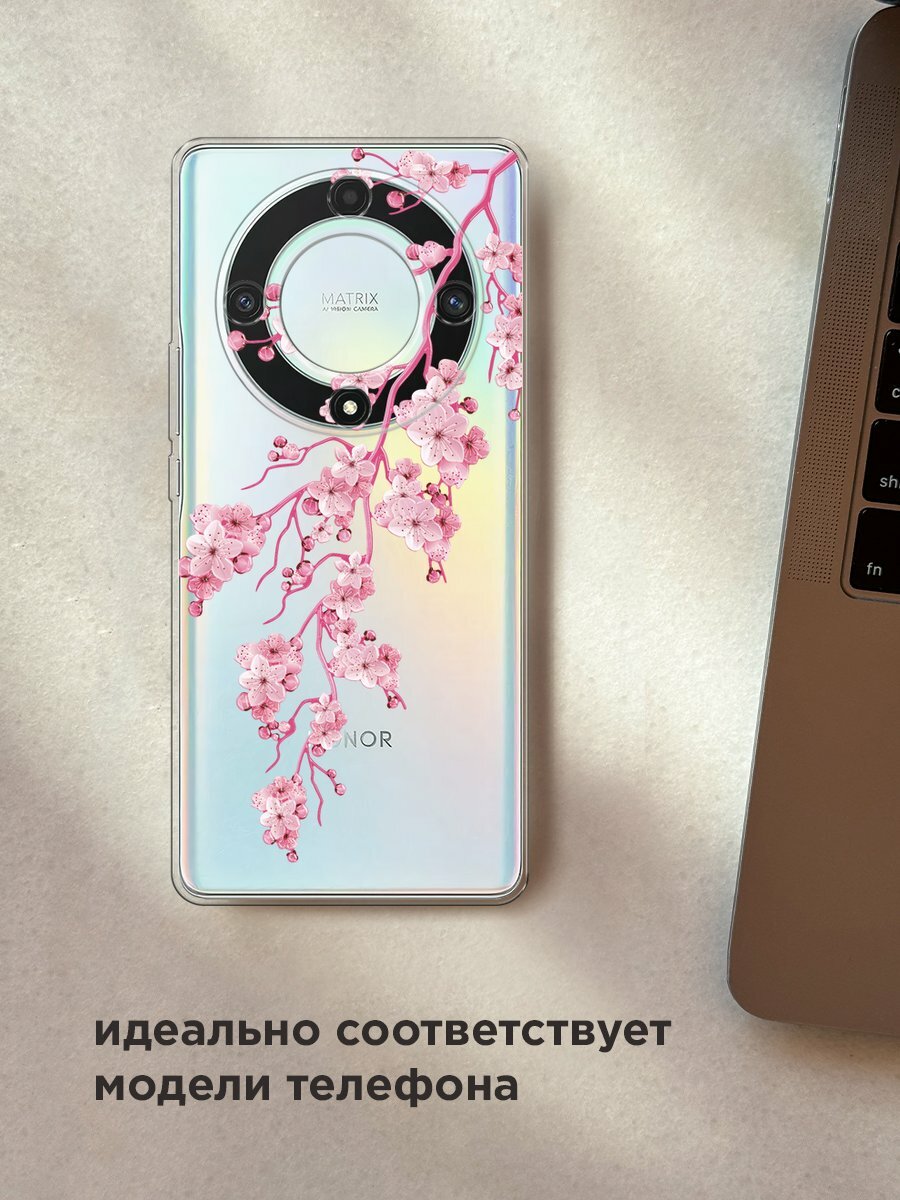 Чехол на Honor X9A / Хонор X9A с принтом "Ветка сакуры 2" — фото 1