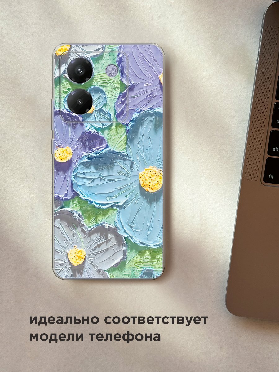 Чехол на Poco M7 Pro / Поко М7 Про с принтом "Масляные цветы 2" — фото 1