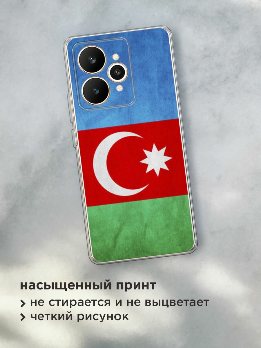 Чехол на Realme 15 / Реалми 15 с принтом "Флаг Азербайджана" — фото 1