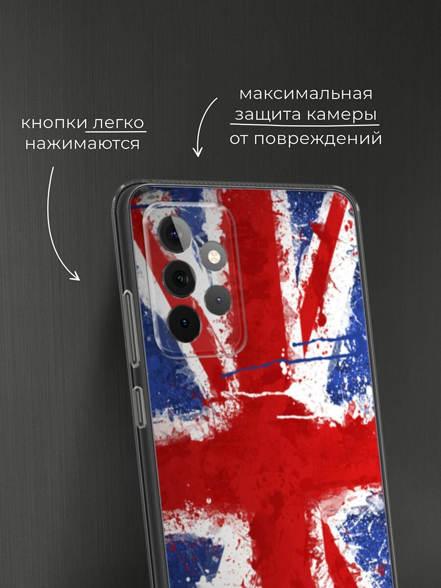 Чехол на Samsung Galaxy A72 / Самсунг Галакси А72 с принтом "Флаг Великобритании 2" — фото 1