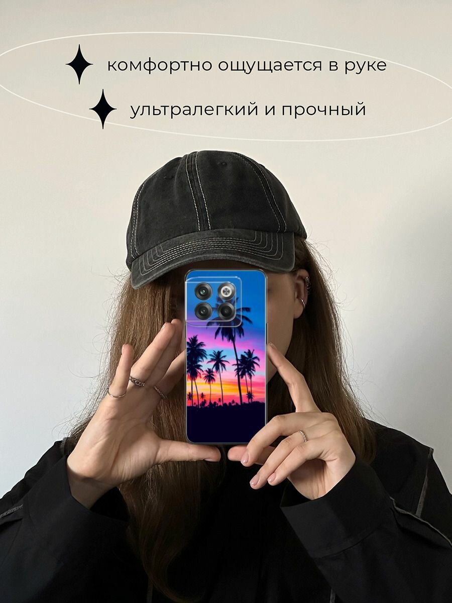 Силиконовый чехол на OnePlus 10T / Ван плюс 10T с принтом "Закат 5" — фото 1