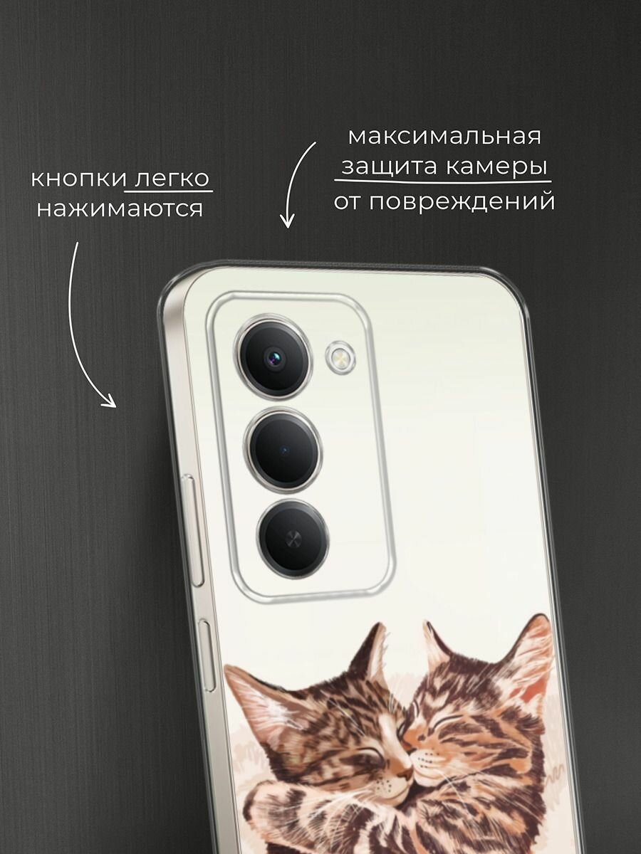 Чехол на Xiaomi Redmi 15 / Сяоми Редми 15 с принтом "Влюбленные котейки - 14 февраля" — фото 1