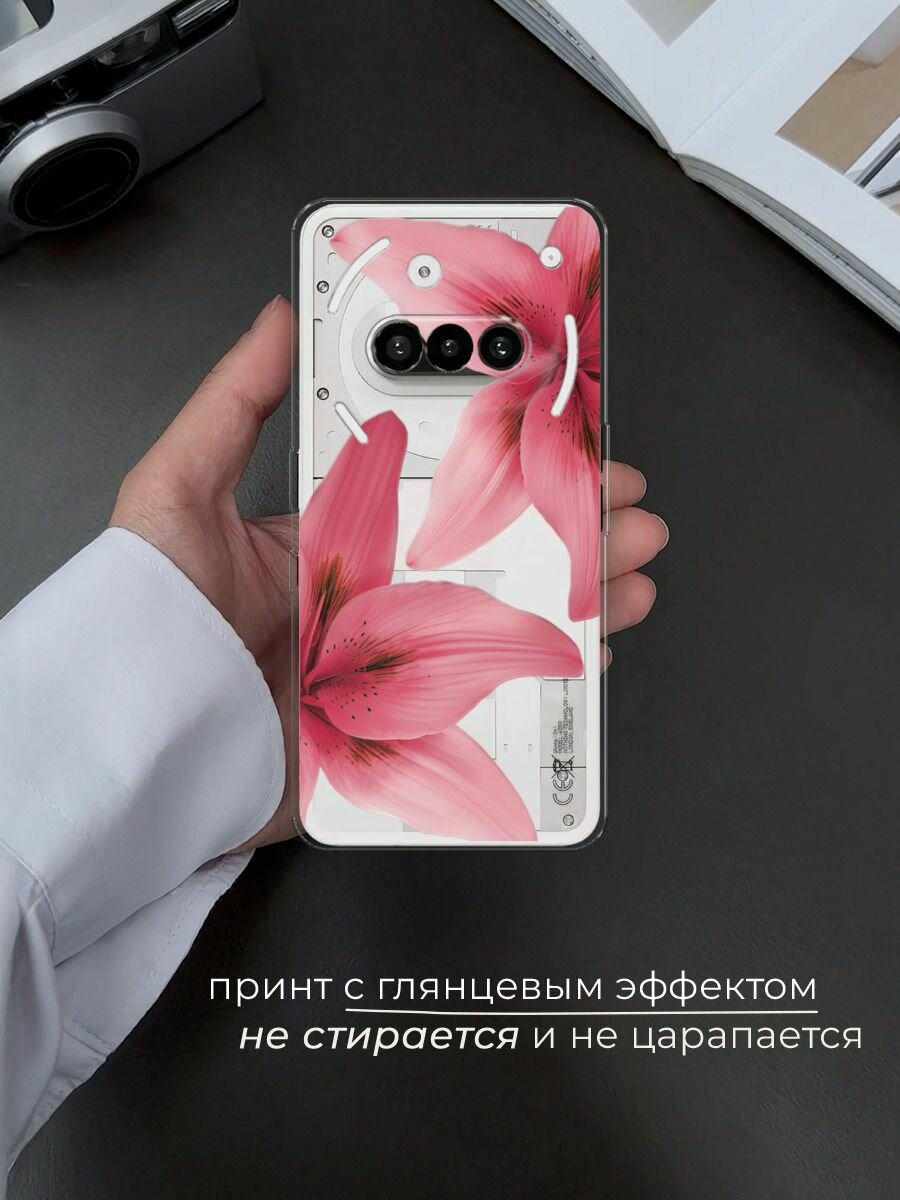 Чехол на Nothing Phone 3a / Нотинг Фон 3а с принтом "Pink flower" — фото 1