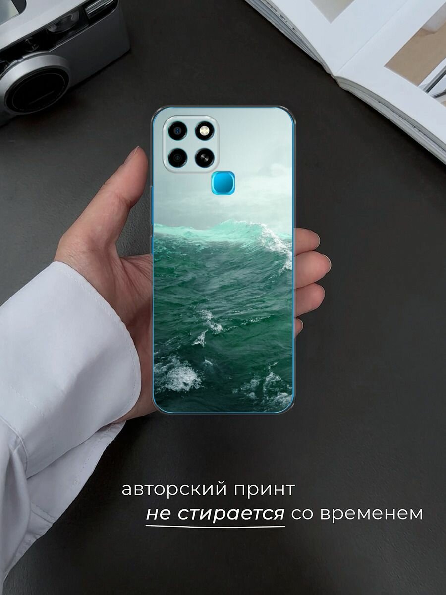 Чехол на Infinix Smart 6 / Инфиникс Смарт 6 с принтом "Волны 12" — фото 1