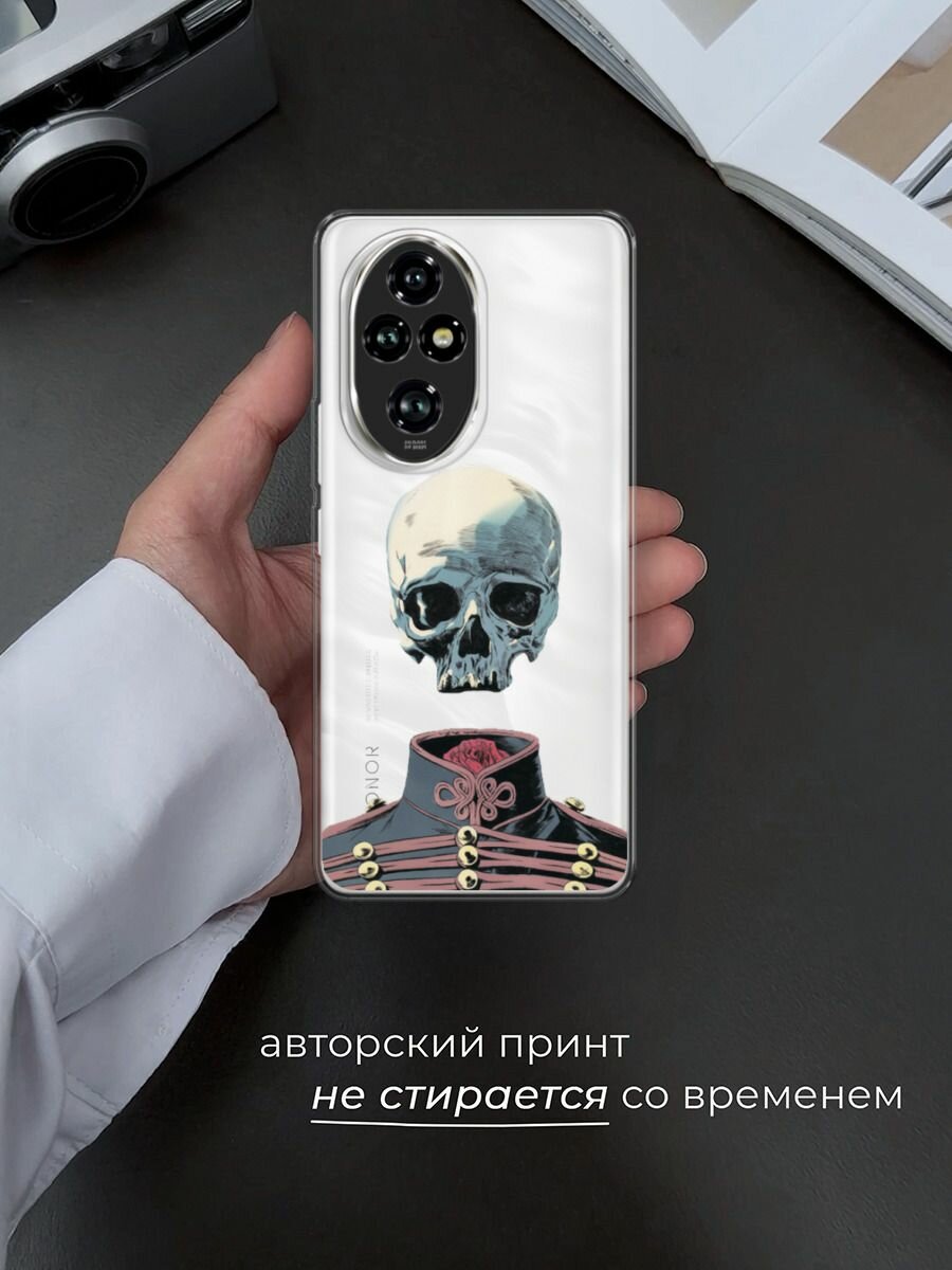 Чехол на Honor 200 Pro / Хонор 200 Про с принтом "Гусар", прозрачный — фото 1