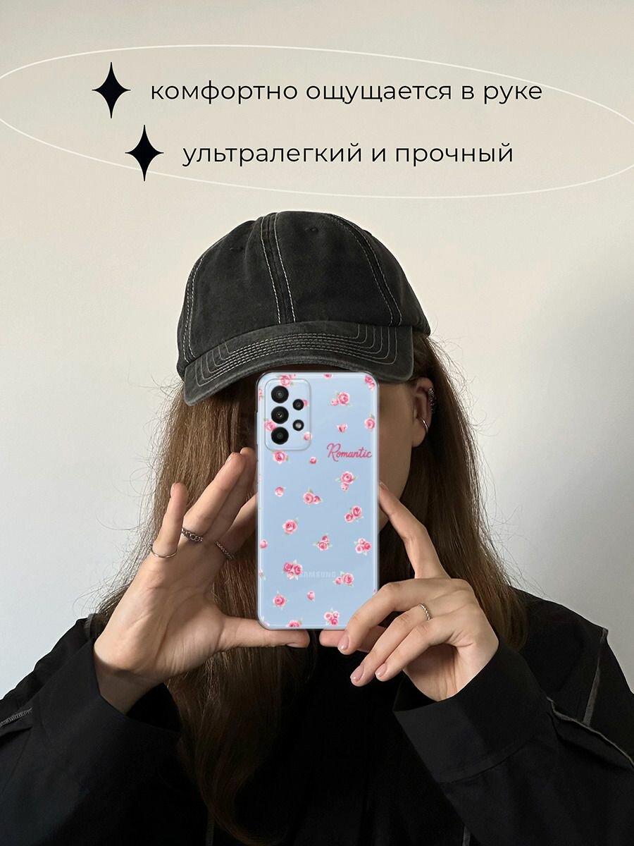 Чехол на Samsung Galaxy A23 / Самсунг Галакси А23 с принтом "Romantic 2", прозрачный — фото 1