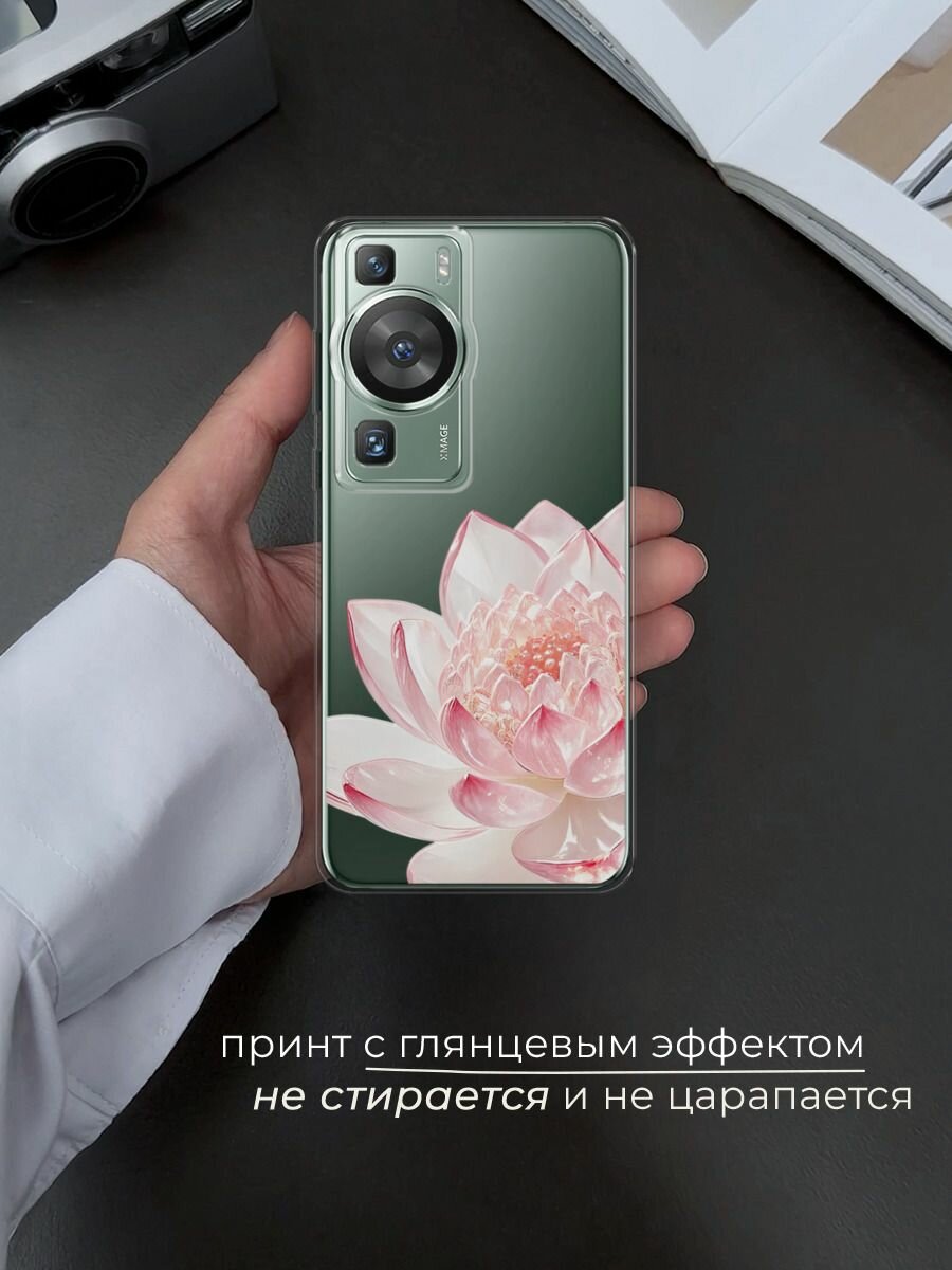 Чехол на Huawei P60/P60 Pro / Хуавей P60/P60 Про с принтом "Стеклянный лотос" — фото 1