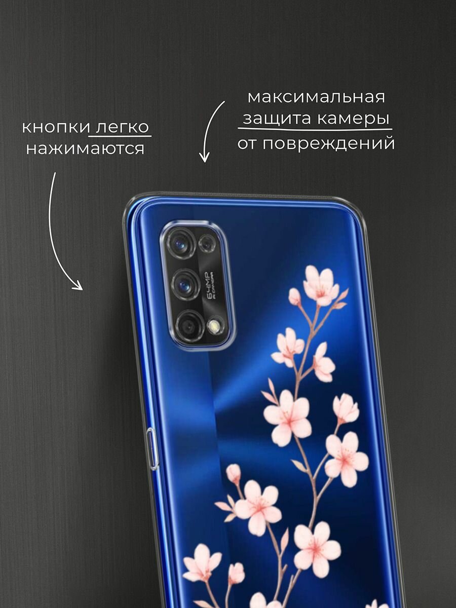 Чехол на Realme 7 Pro / Реалми 7 Про с принтом "Веточка сакуры 2" — фото 1
