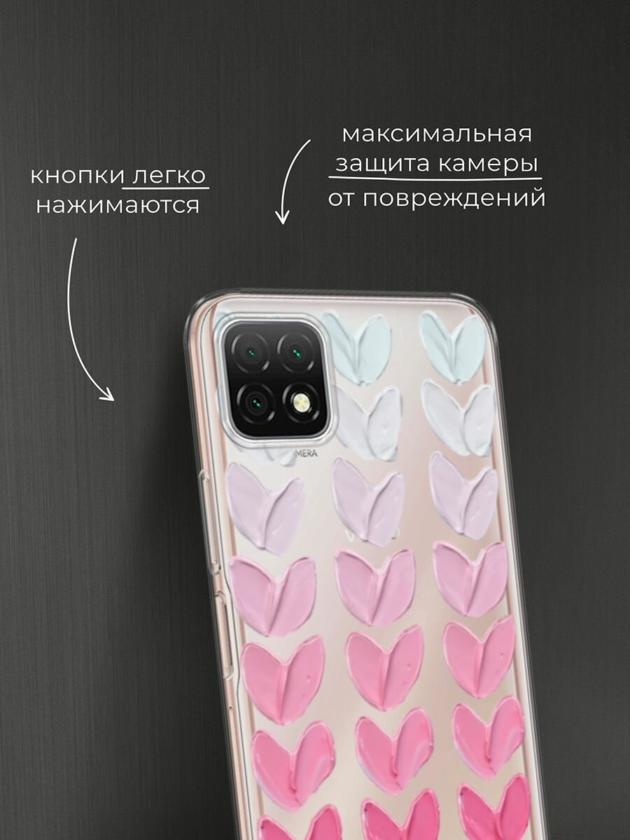 Чехол на Wiko T3 / Вико Т3 с принтом "Градиент из сердечек" — фото 1