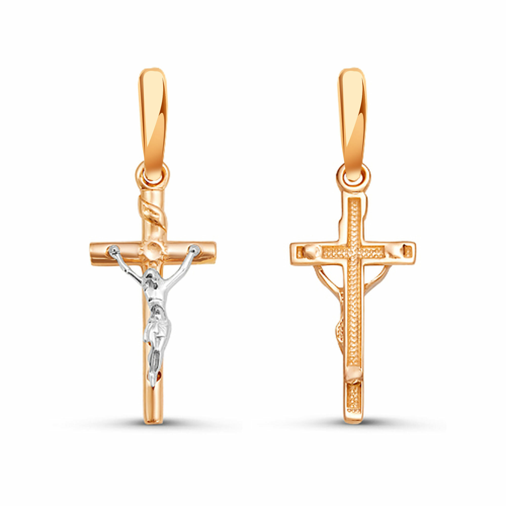 Крестик, красное золото, 585 проба