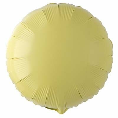 Воздушный шар GRABO "Круг", без рисунка, Пастель Matte Yellow, 18 дюймов