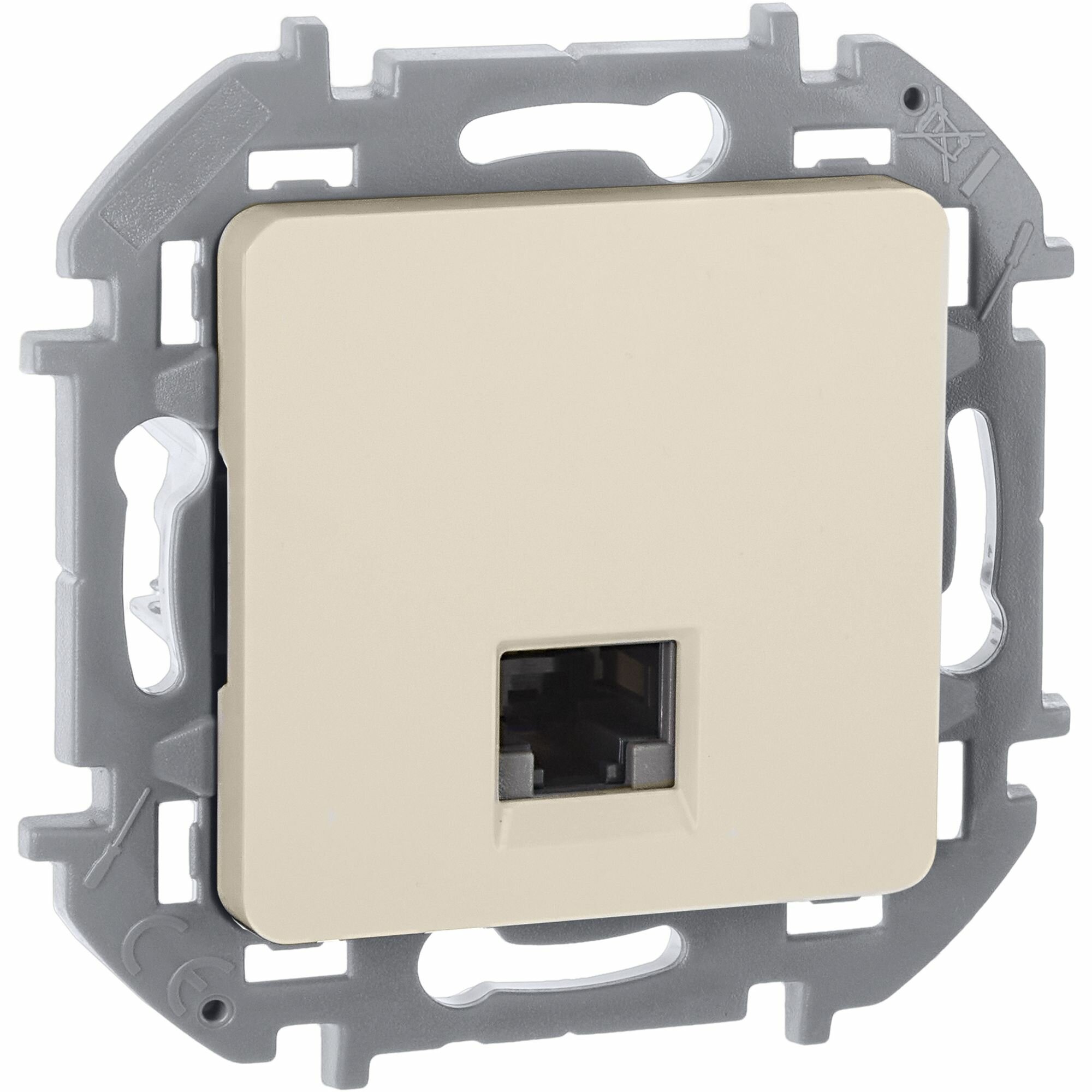 Розетка IEK Inspiria, компьютерная, RJ45, категория 6, UTP, слоновая кость