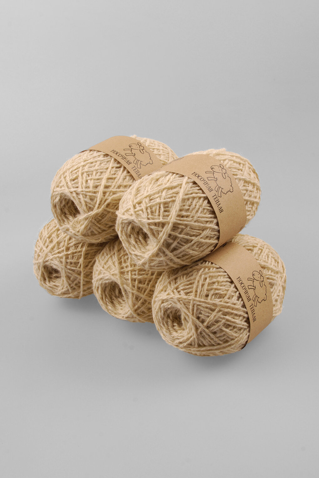 Пряжа ALPIRA "Шерсть для носков", 80% шерсть, 20% акрил, 100 г/200 м, св. бежевый, 5 мотков