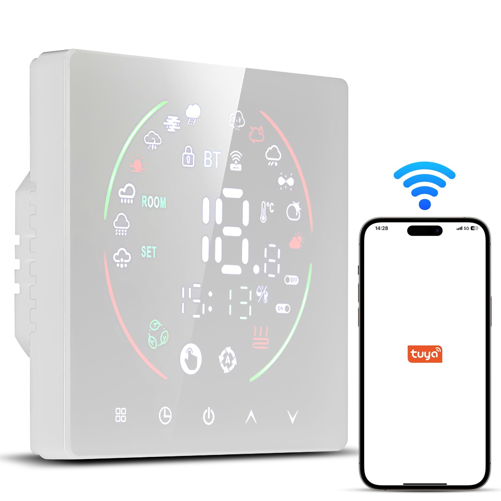 Smart WiFi Thermostat for Home Weekly Programmable Temperature Controller LCD Display Digital Intelligent Wall