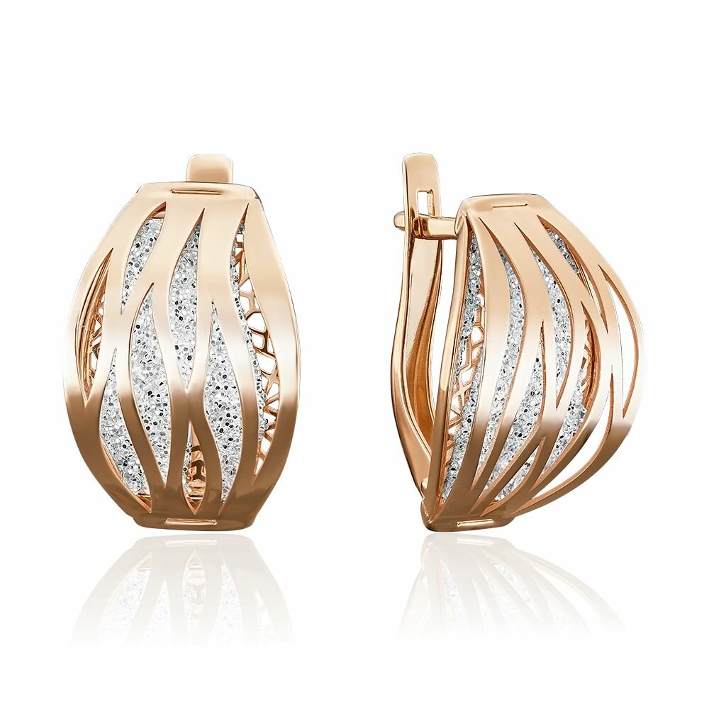 Серьги, красное золото, 585 проба, эмаль