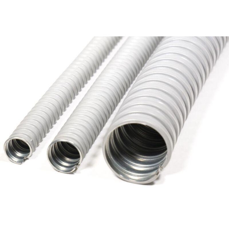 Металлорукав в ПВХ изоляции МРПИ НГ 15 d15мм без протяжки сер. (уп.50м), гофроматик ZETA41911 (1 упак)