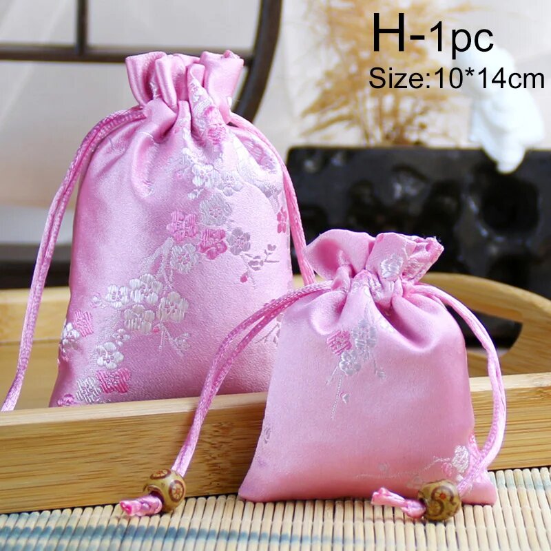 Шелковые мешочки для украшений Розовый, H 10x14cm