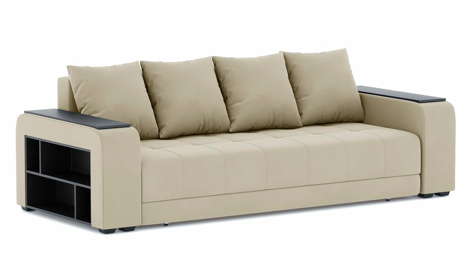 Диван - кровать Дубай Лайт, еврокнижка, пружинный блок, 255*80*110, велюр Зара Сафари 5.2