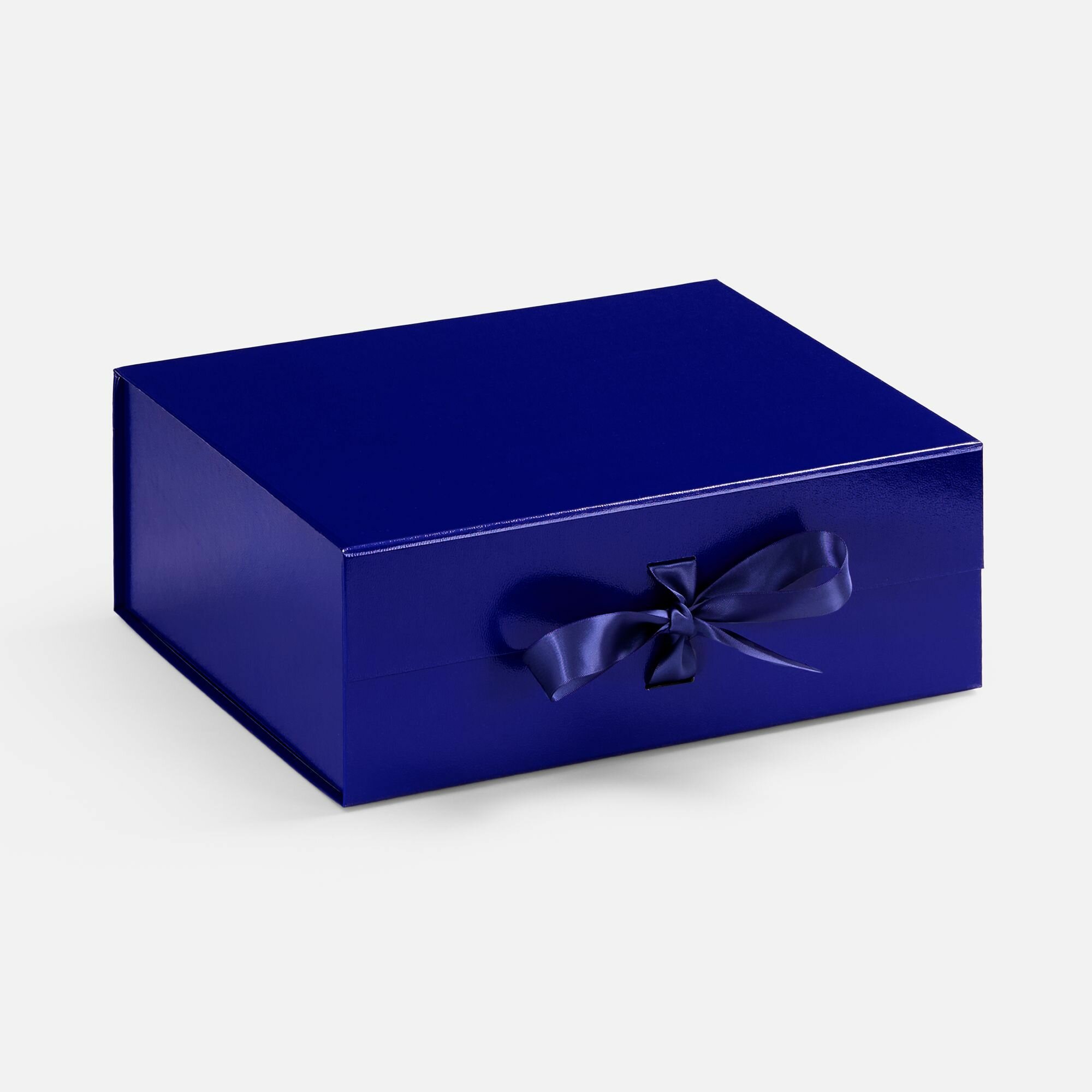 Коробка подарочная для хранения складная с лентой, 33х27х12, на магнитах, синяя