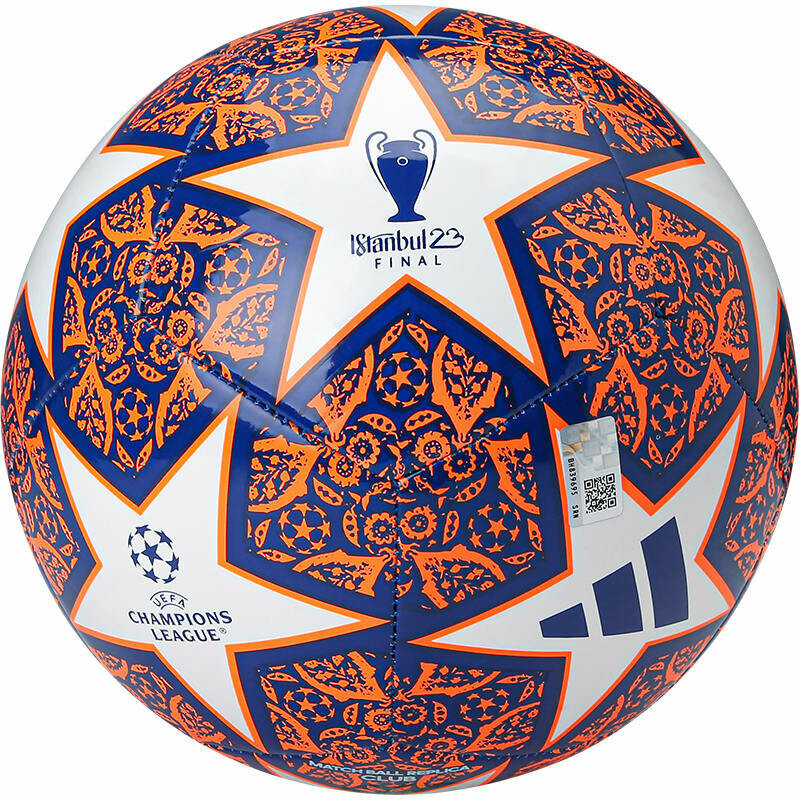 Футбольный мяч Adidas, синий, размер 5, для игры на траве, высокая прочность, 13560405