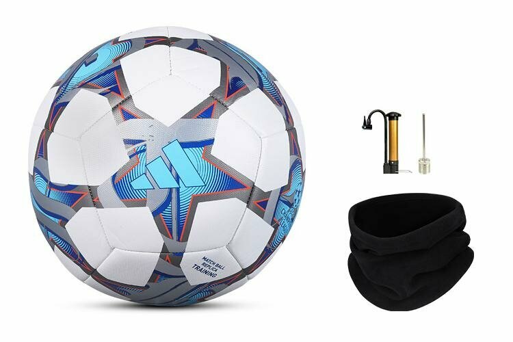 Футбольный мяч унисекс Adidas, белый синий, размер 4 EU, сшит машинной ниткой