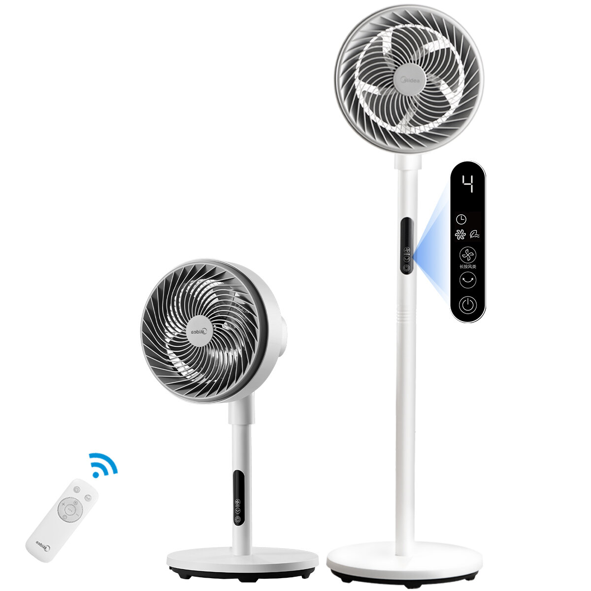 Циркуляторный вентилятор Midea, белый, мощность 50 Вт, тихая работа, компактный размер, идеален для дома и офиса