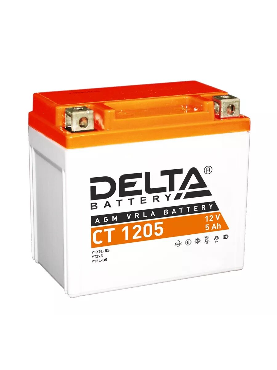 Аккумулятор DELTA CT1205 12V 5Ач 80А 113x70x105 обр. пол.