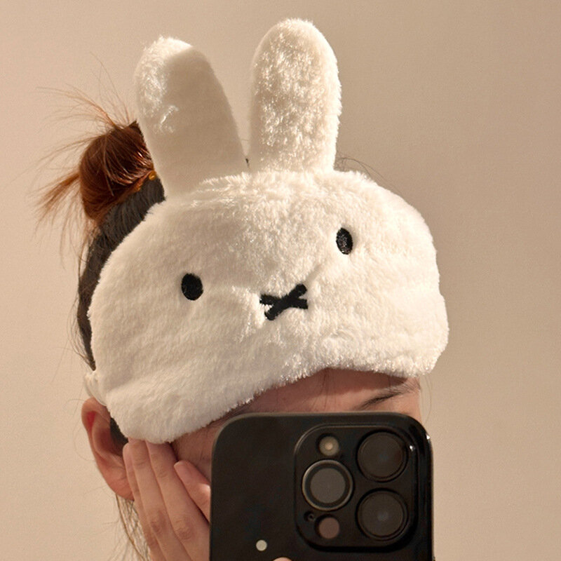Милый плюшевый маска для глаз Miffy Rabbit, блокирующая свет, для женщин, сна, студентов, сна, снятия усталости глаз