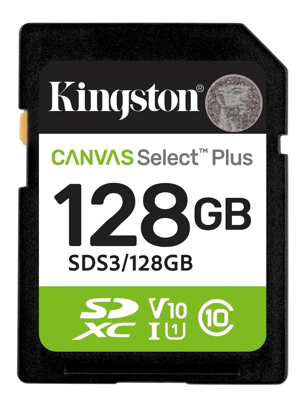 Карта памяти SDXC UHS-I U1 Kingston Canvas Select Plus 128 ГБ, 150 МБ/с, Class 10, SDS3/128GB, 1 шт, без адаптера